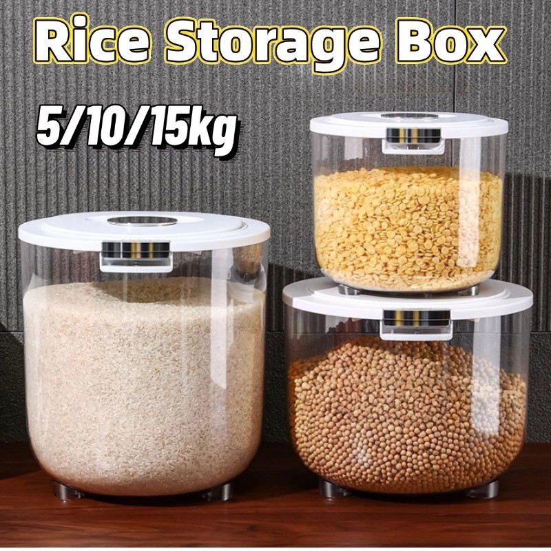 5KG-15kg Rice Storage Box Rice Dispenser and Storage with Measuring Cup ...