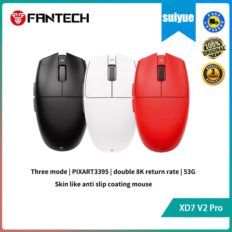 FANTECH XD7 V2 Pro three mode wireless game mouse, double 8K return ...