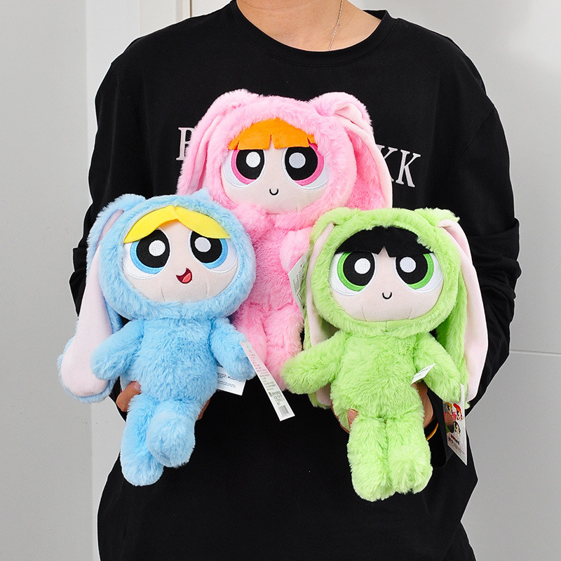 Genuine The Powerpuff Girls Rabbit Plush Toy Girl Sleep Hug Doll Cute ...