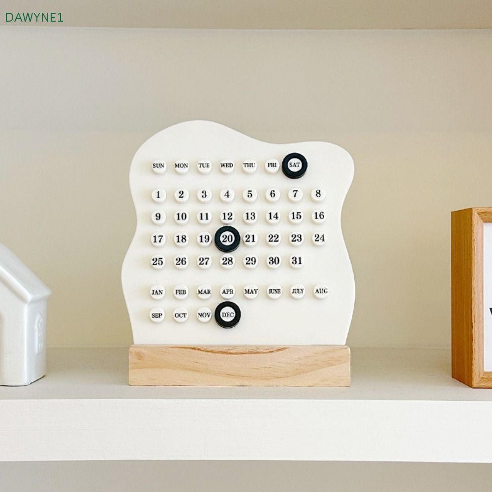 DWAYNE1 Manual Perpetual Calendar, Creative Adjustable Wooden Desk ...