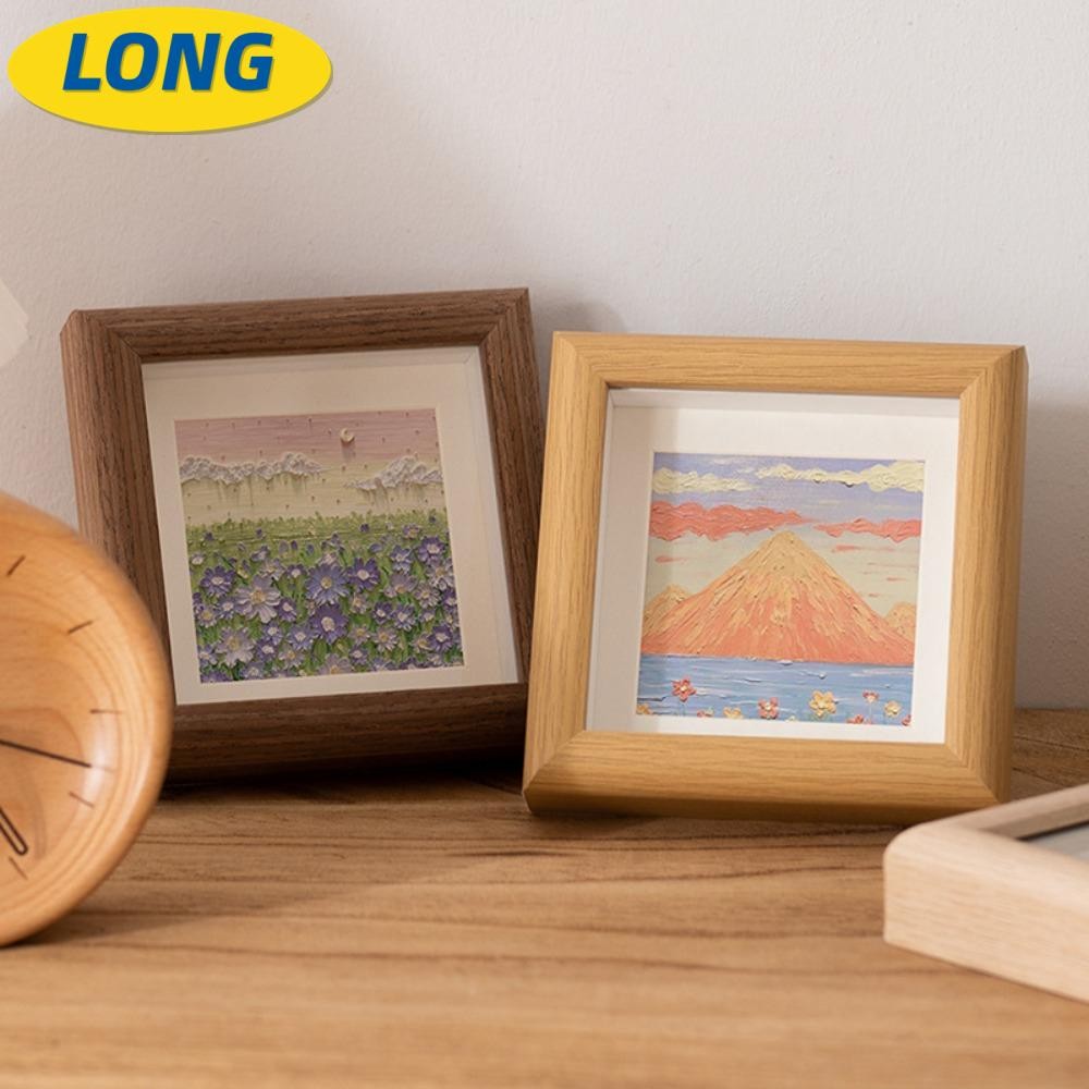 LONNGZHUAN Wooden Photo Frame, Ornaments Wooden DIY Photo Frame, Square ...