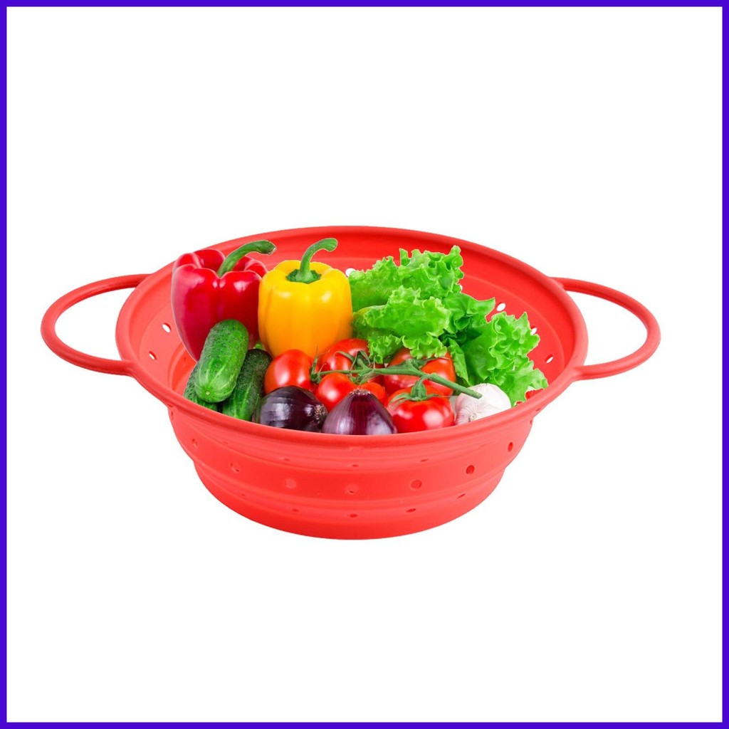 Silicone Strainer Soft Foldable Fruit Vegetable Washing Food Strainer ...