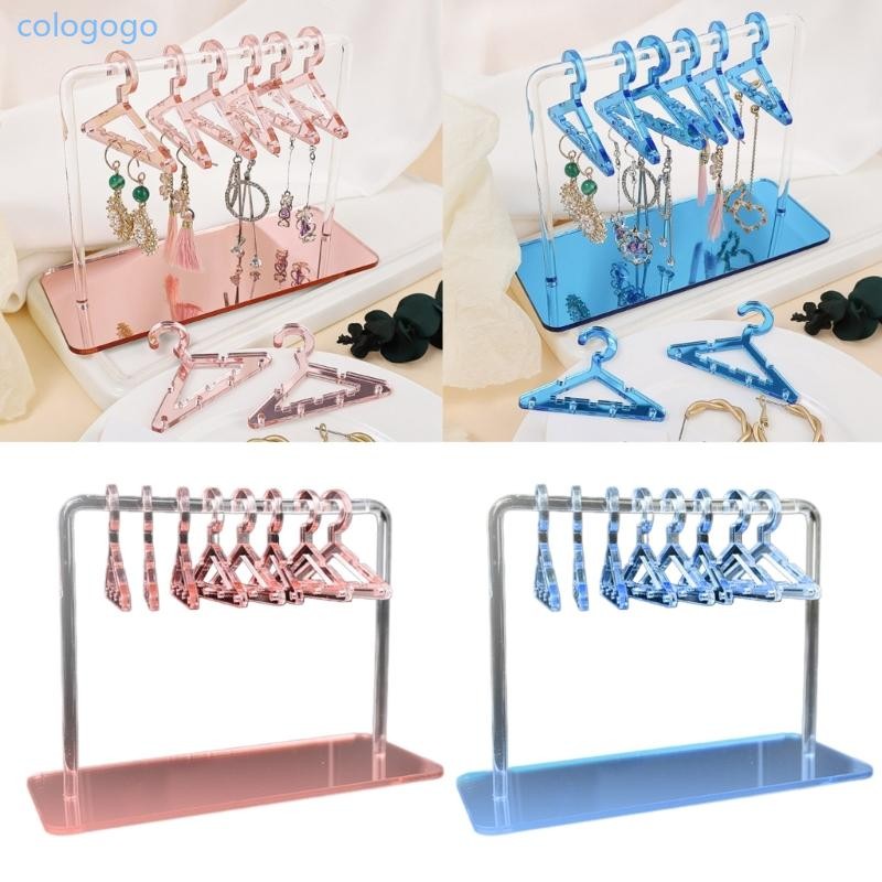 COLO Coat Hanger Acrylic Earrings Stand Organizer Hanger Shape Tabletop ...