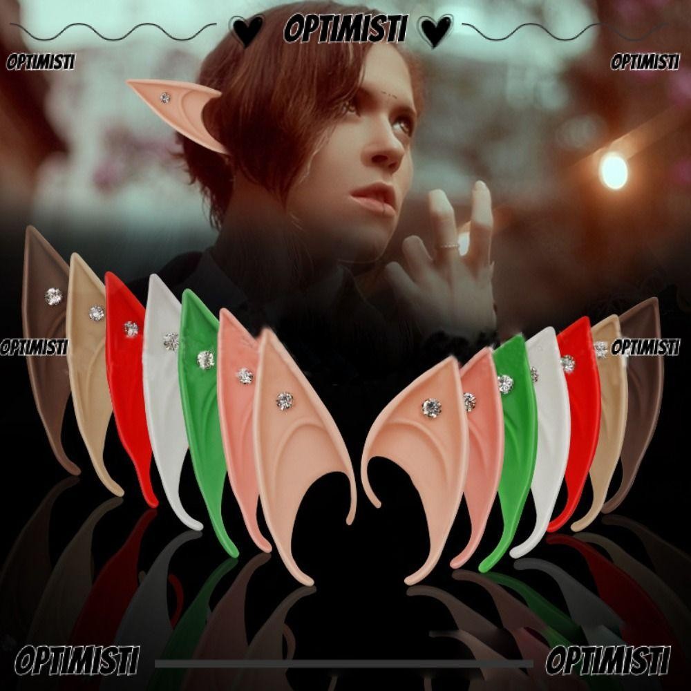 OPTIMISTI Elf Fairy Ears, Latex Dress Up Prop Piercing Stud Elf Ears ...