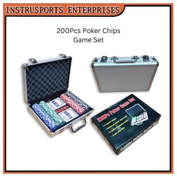 200 Pieces Poker Chip with Numbers and Metal Briefcase - Poker Game Set ...