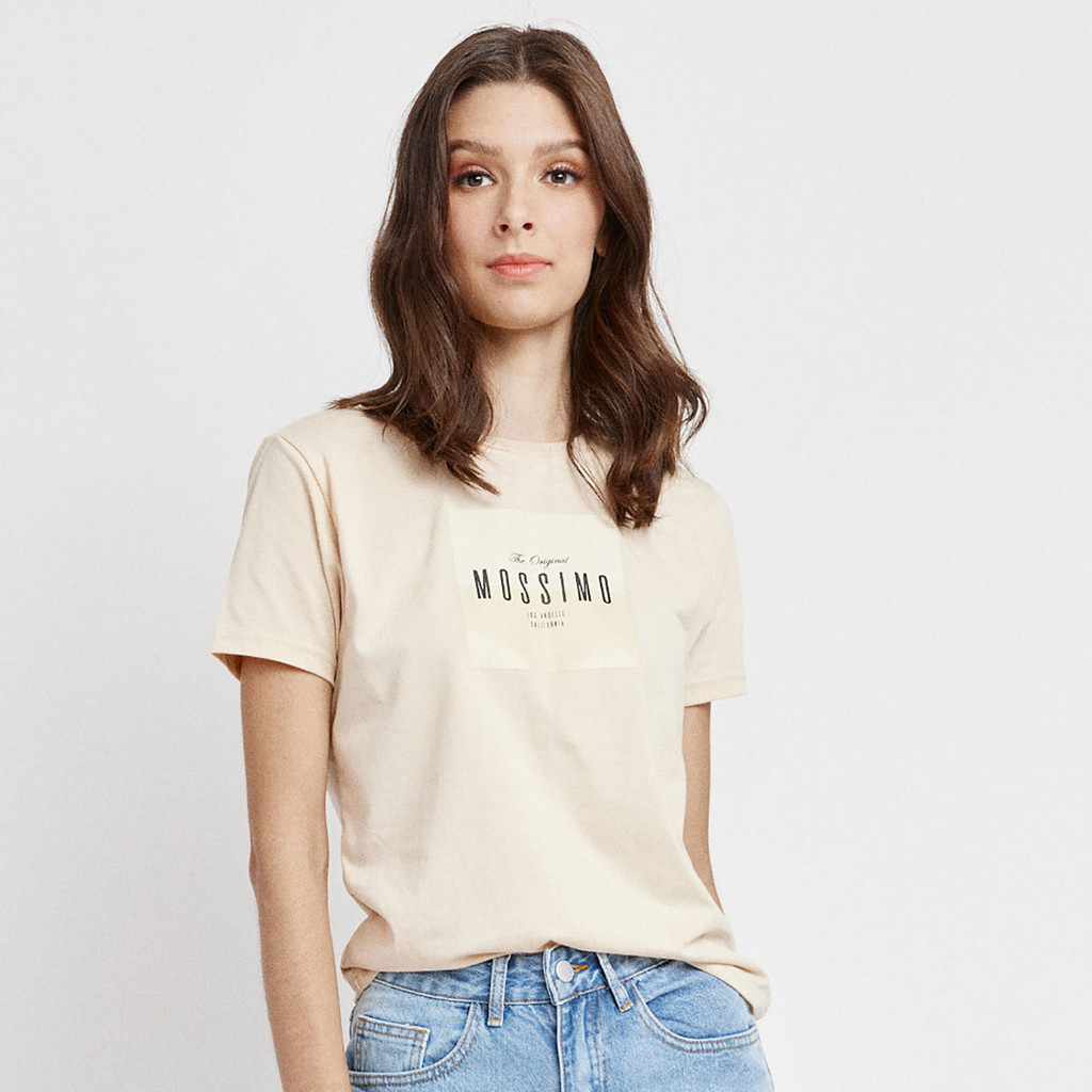 Sand Mossimo Two Tone Box Logo Tees | Shopee Philippines