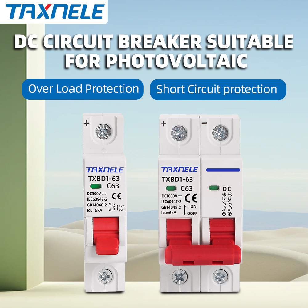 DC 500V 1P 2P Solar Circuit Breaker Overload Protection 32A 40A 50A 63A ...