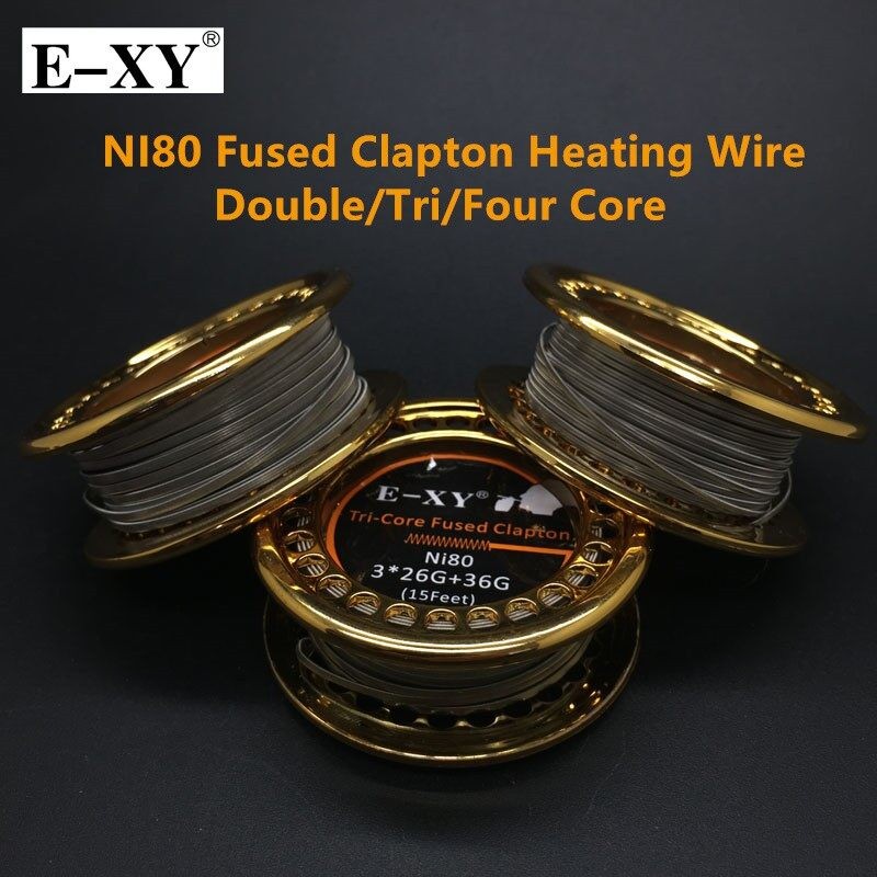 PP+[Ship Today] E-XY Hot NI80 Fused Clapton Heating Coil Wire 36ga 15 ...