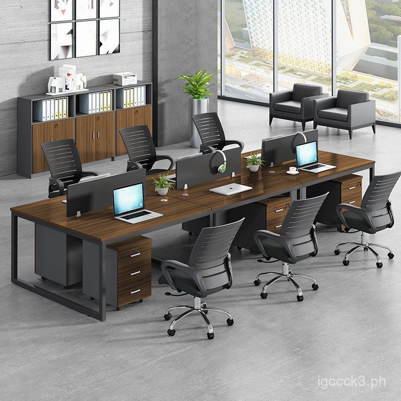 Desk4Four-Person Double Cubicle Modern Staff Office Furniture Staff ...