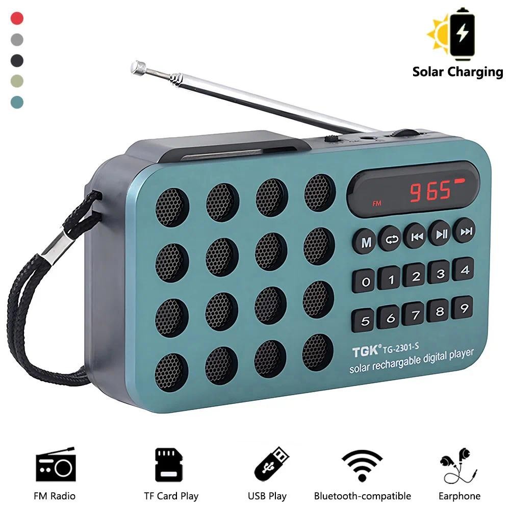 Rechargeable Portable FM Radio Mini Solar Bluetooth Wireless Speaker ...