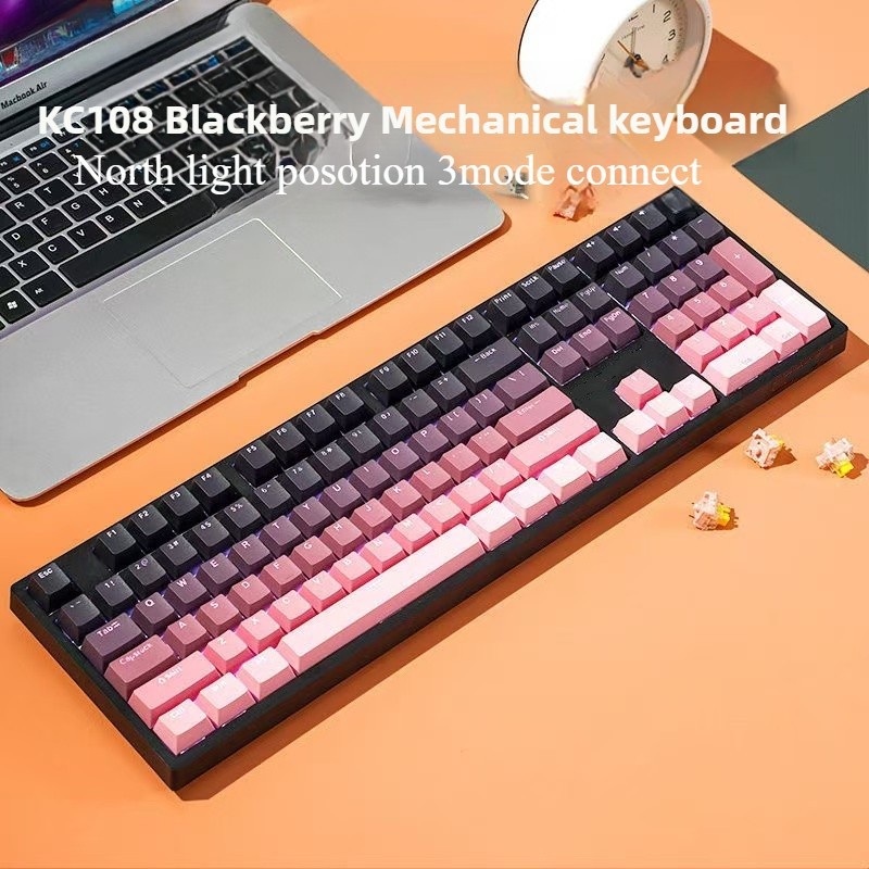MATHEW KC108 3 Mode Connect Gradient Mechanical Keyboard RGB Light ...
