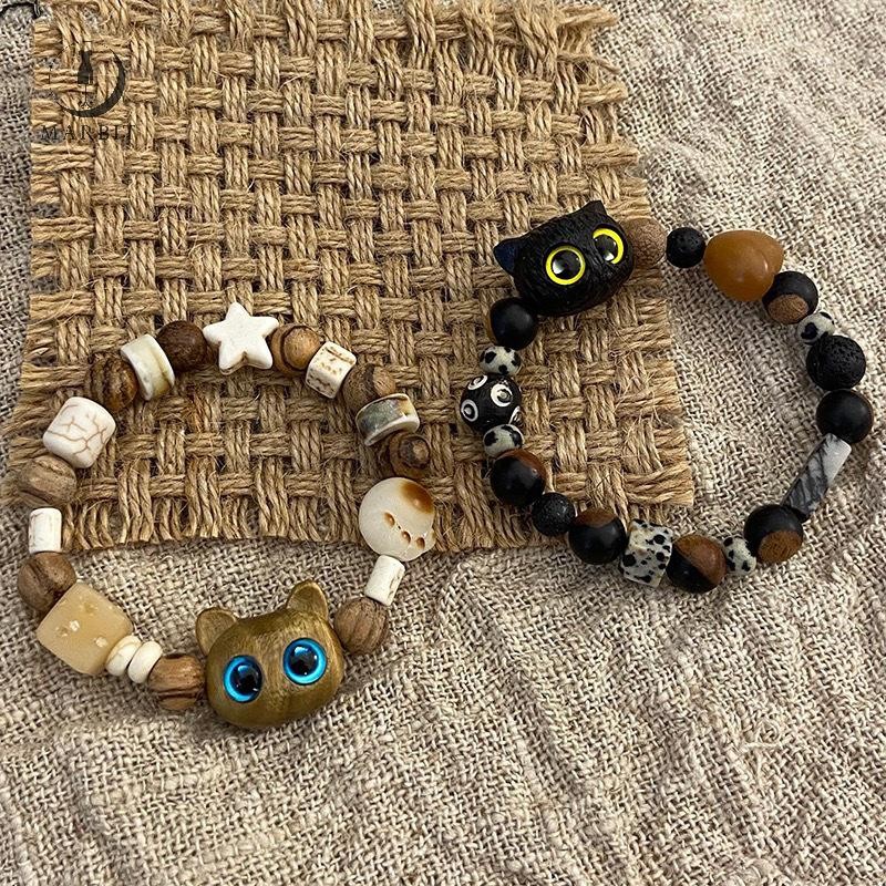Marbit New Cute Little Black Cat Bracelet For Women Men Fashion Funny ...