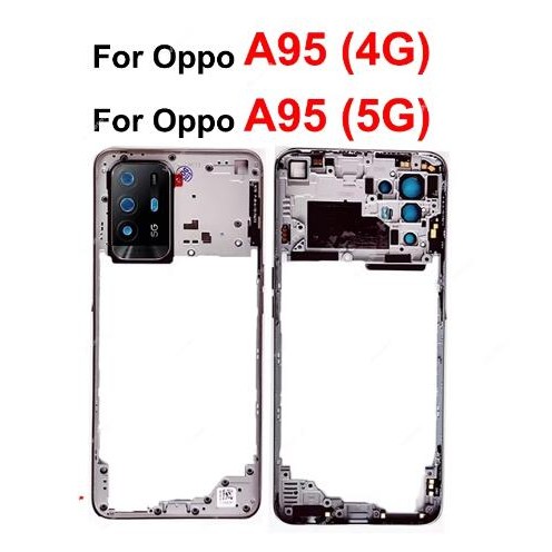 For OPPO A95 4G 5G Middle Frame Holder Housing With Side Button Camera ...