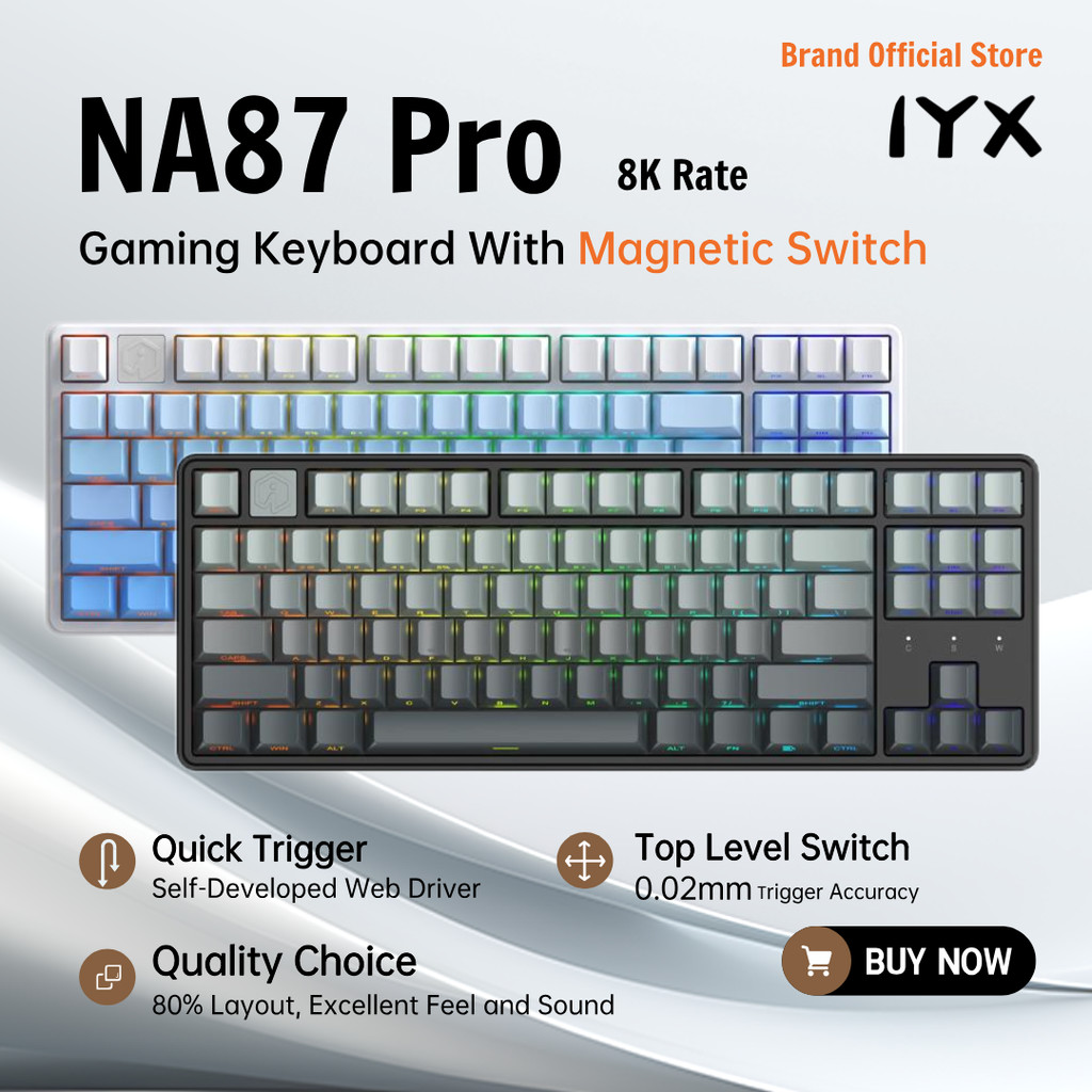 IROK NA87 Pro Rapid Trigg 8000HZ SOCD/RS Mechanical Keyboards Keyboard with magnetic switch ...