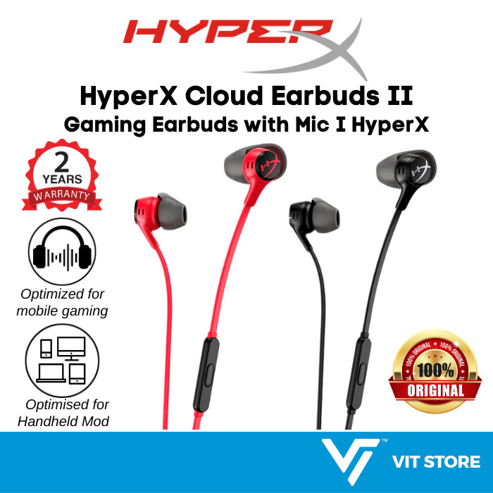 HyperX Cloud Earbuds II Gaming Earbuds with Mic | In-Ear Wired Support ...