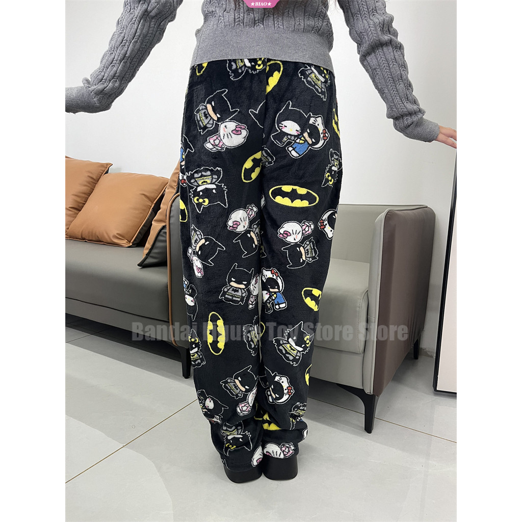 Winter Cartoon Warm Pajama Pants Batman hellokitty Pajama Pants Coral ...