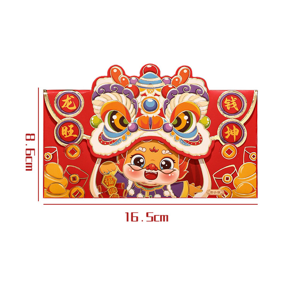 4/6pcs 2025 New Year Red Envelope Cartoon Folding Angpau Snake Year ...