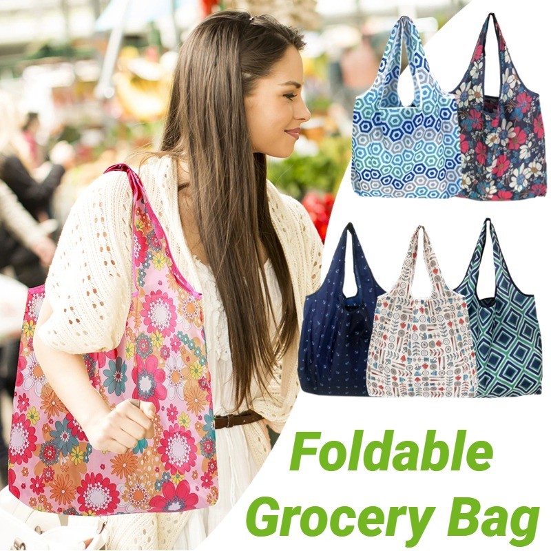 Eco-Friendly Foldable Shopping Bag Reusable Grocery Bags Polyester ...