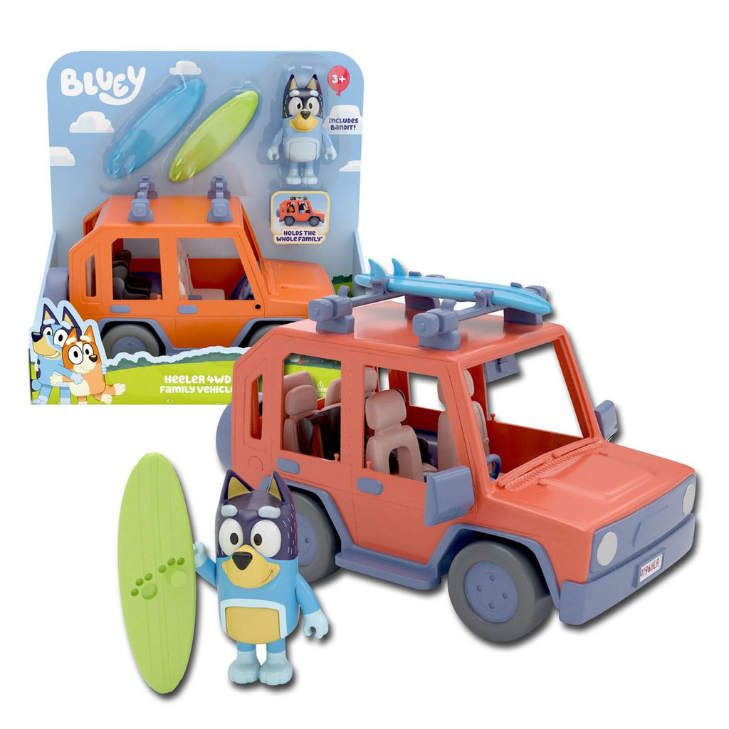 Bluey Heeler 4WD Family Cruiser Playset toy car for children from 3 ...
