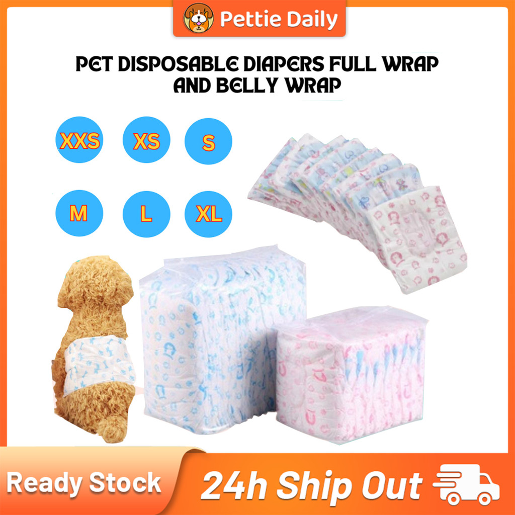Pet Dog Diaper Disposable Dog Diaper Male Female Dog Belly Wrap Full ...