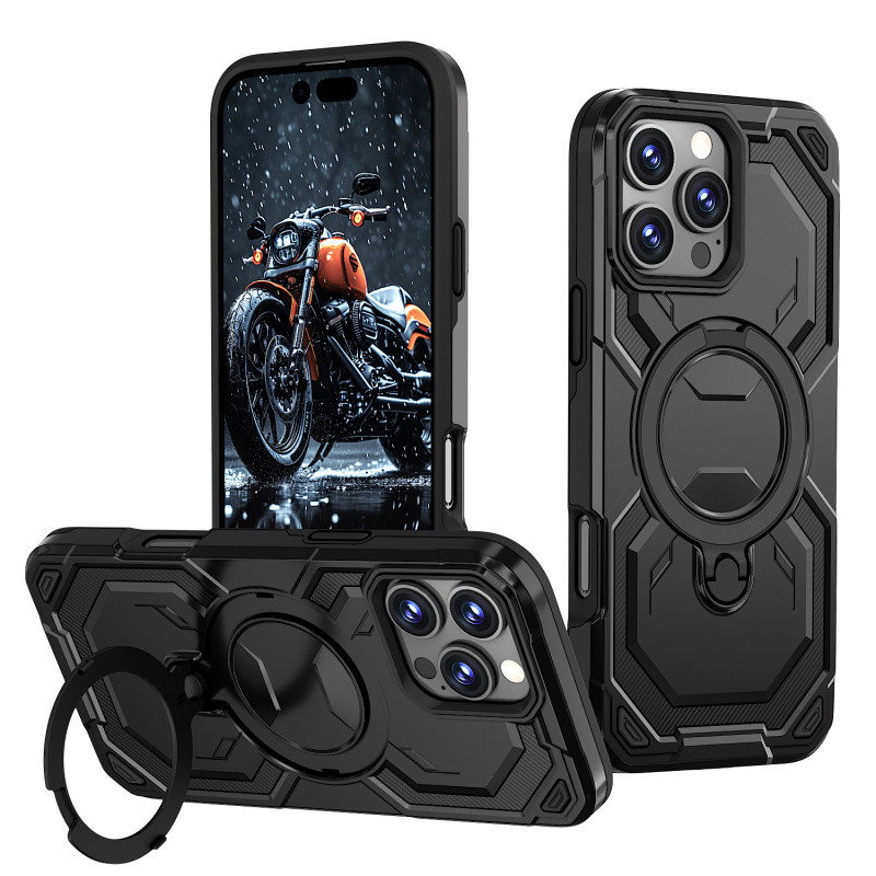 Military Armor Shockproof 360° Rotating Stand Magnetic Case For iPhone ...