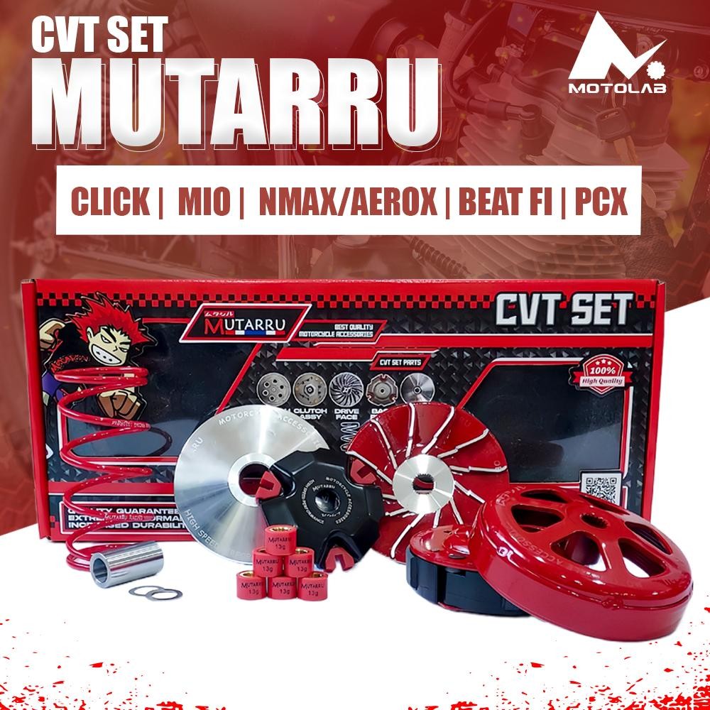 MOTOLAB [MUTARRU] CVT SET FOR CLICK-125/150, MIO/FINO, MIO M3, NMAX/AEROX, PCX, BEAT FI | Shopee ...