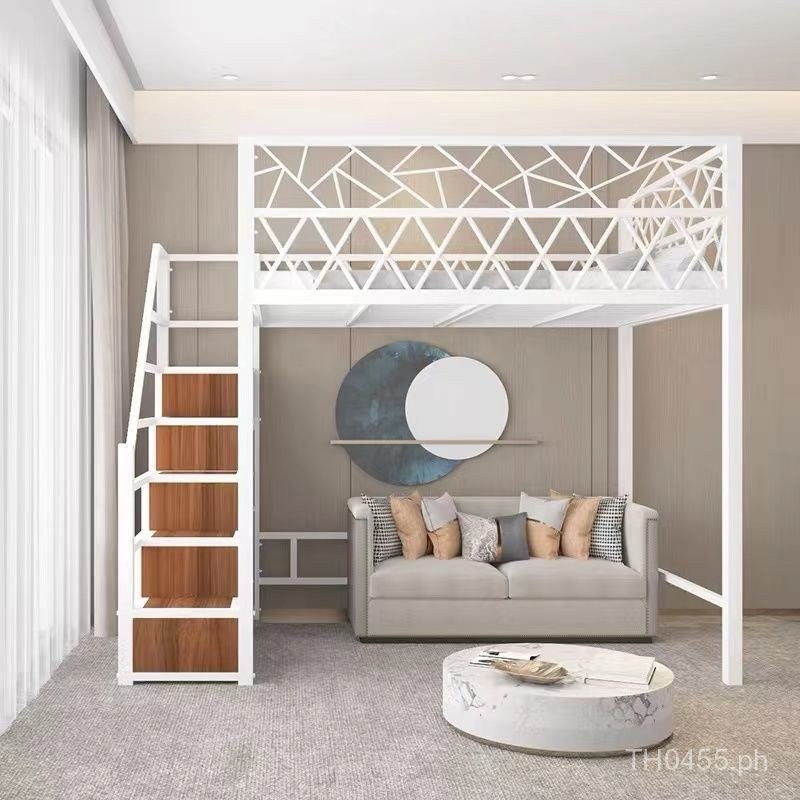 Nordic Style Loft Bed with High and Low Levels, Space-Saving Children's ...