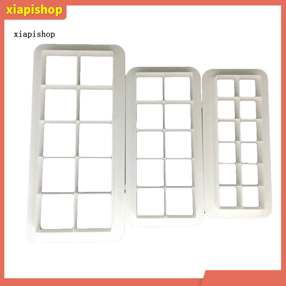 XPS 3Pcs DIY Baking Fondant Cake Mold Decor Square Biscuit Cookies ...