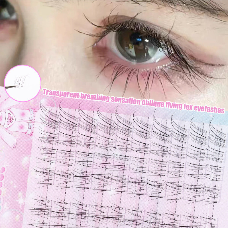 3/10Rows Oblique Flying Fox Upper Eyelashes - Transparent Eyelash Root ...