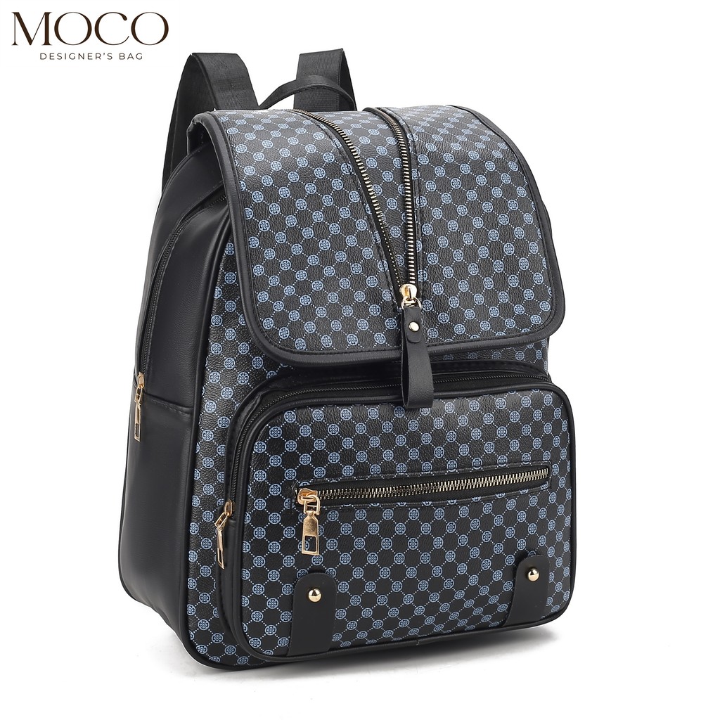 MOCO New Simple Schoolbag Large Capacity Student Leather Zipper Backpack M9610 | Shopee Philippines