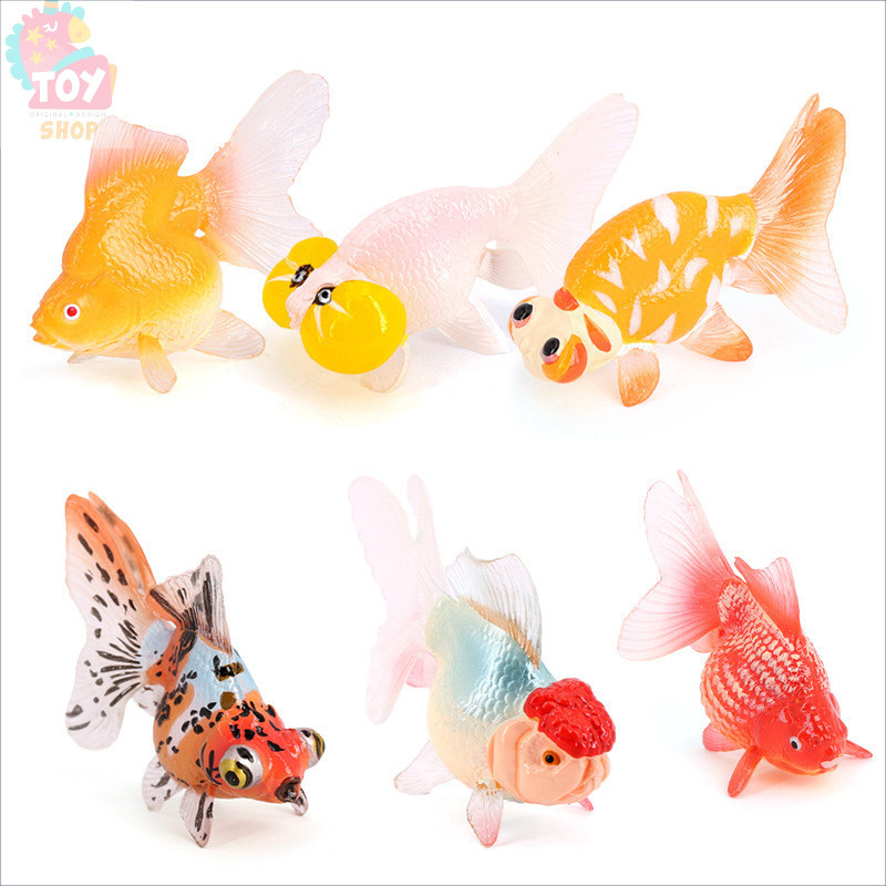 Children's cognition 1:1 Scale Solid Goldfish Model Red-headed Crane ...