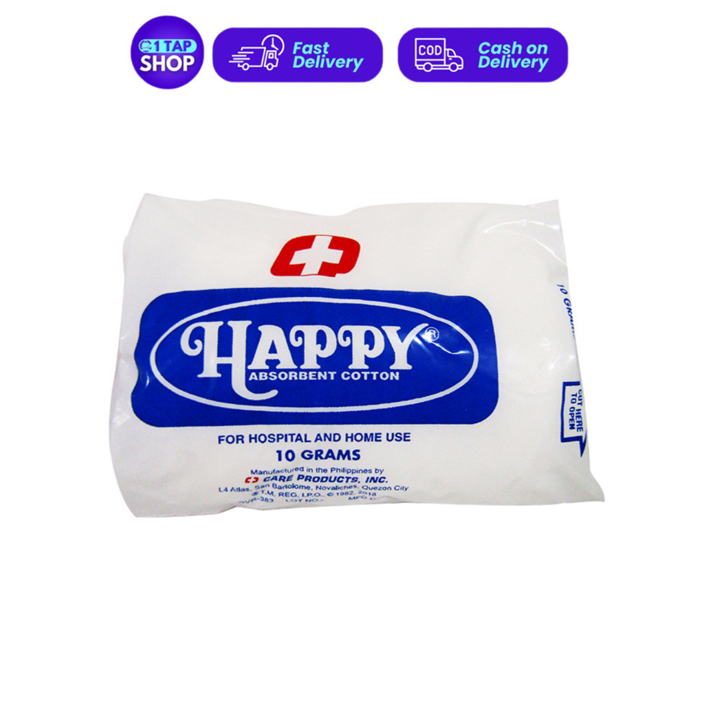 1Tap Absorbent Cotton 10g Happy Bulak for Personal Use | Shopee Philippines