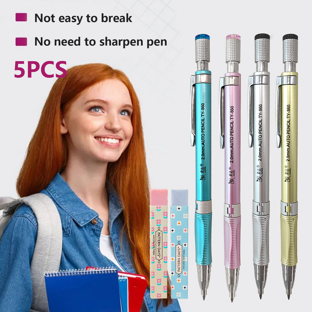 5-Piece Set/3-Piece Set 2.0mm Eternal Pencil Set, Metal Pen Body ...