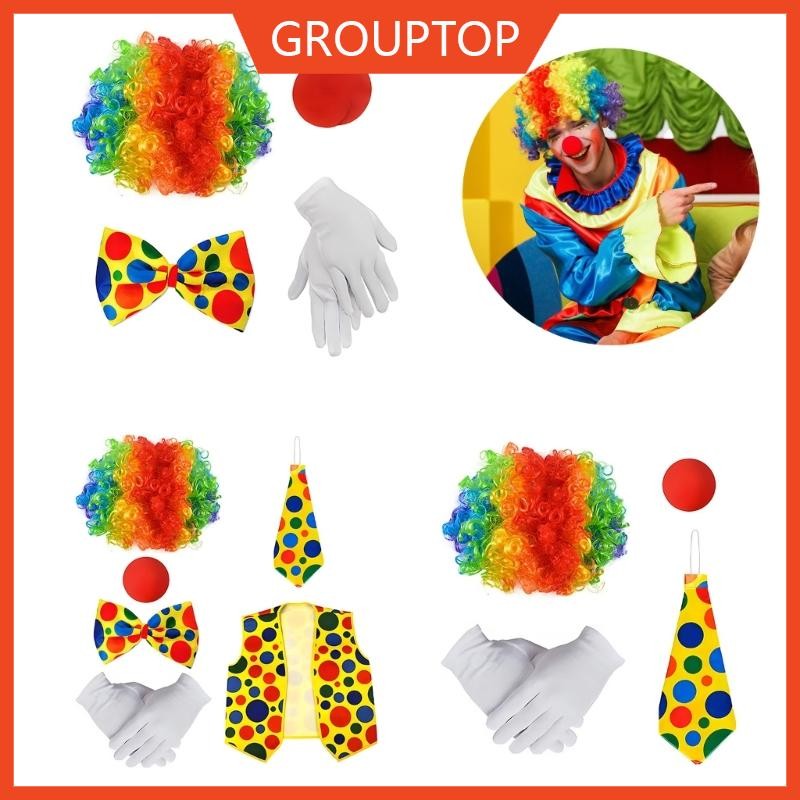 GROUP Adult Clown Costume Ensemble for Halloween Festivities and ...