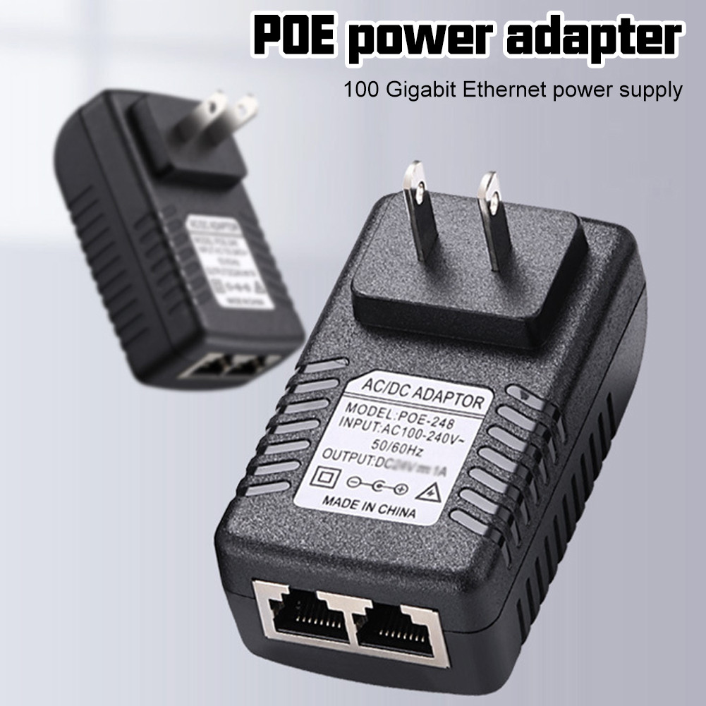 POE Adaptor 24V 48V 0.5A 1A Power Adapter 110V-240V to DC POE Supply ...