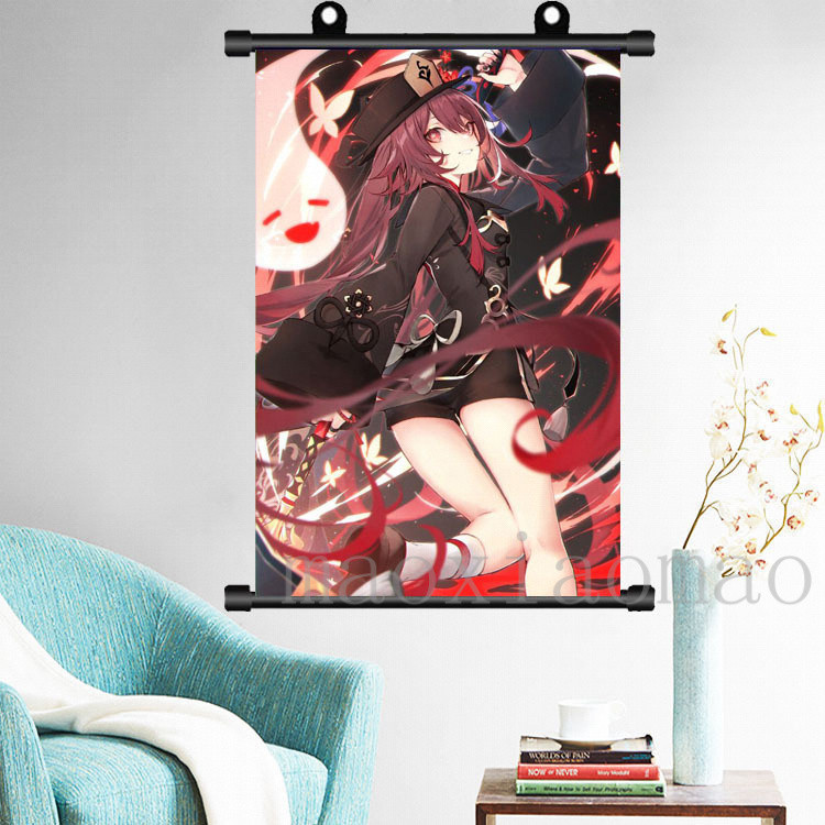 Anime ﻿Game Genshin Impact Multiple Roles Hanging Painting Hu Tao HD ...