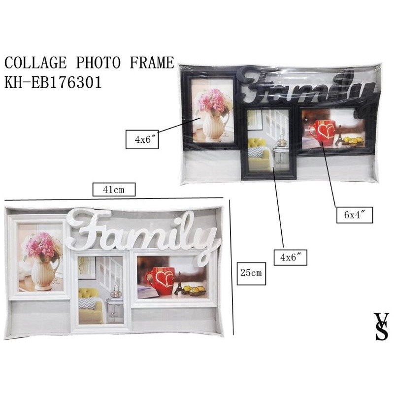 PHOTO COLLAGE FRAME 3in1 4R 5R Family Love Design ( KH-EB176301/HS180 ...