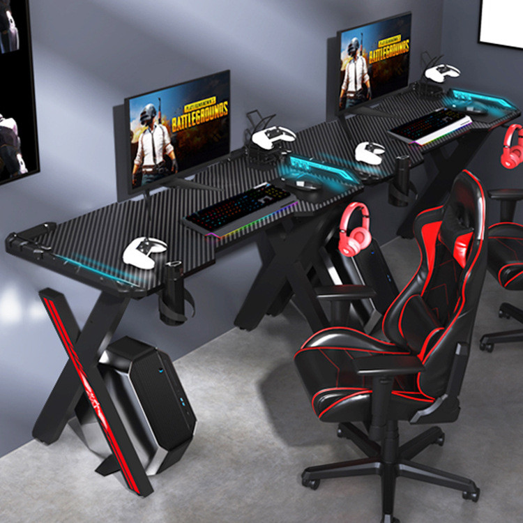 Factory Wholesale X Type RGB Game Tables Desktop Gaming Computer Desk ...