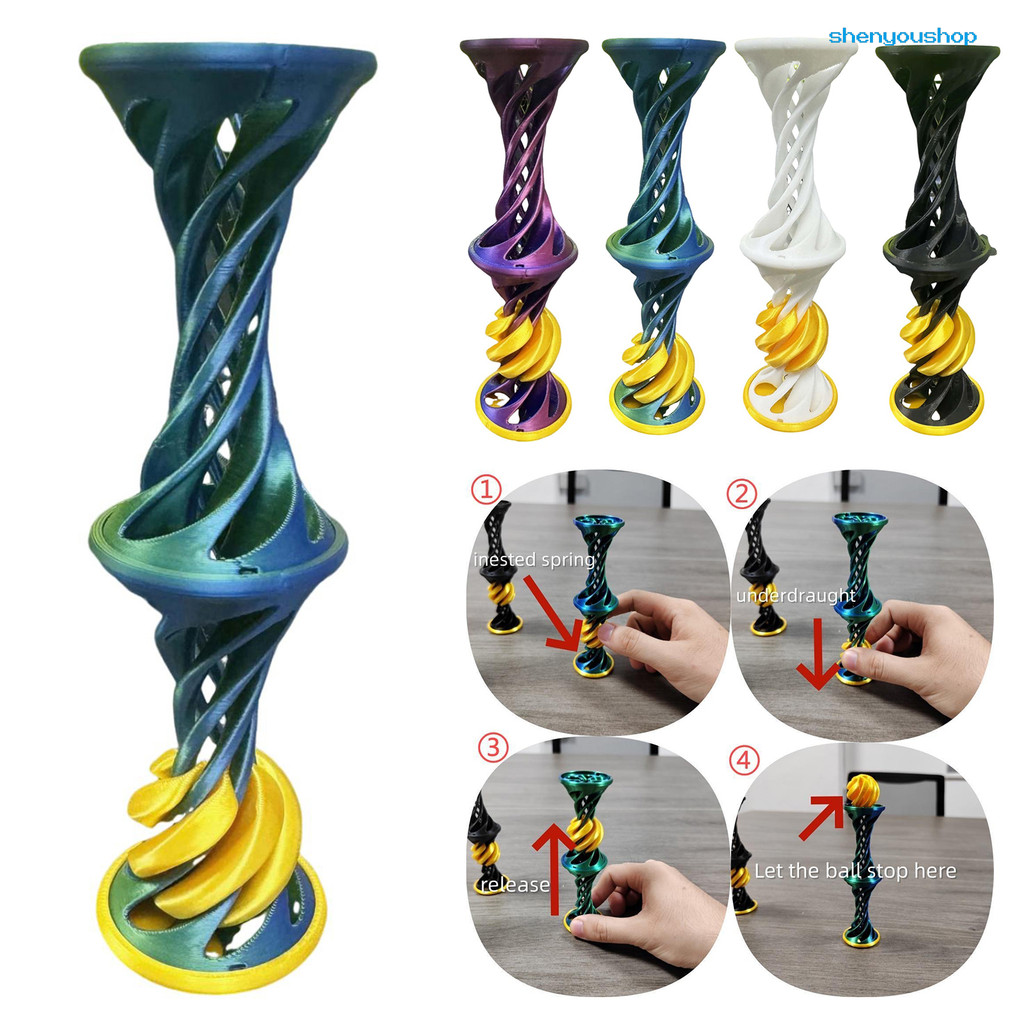 Shenyoushop 3D Printed Spiral Toy with Launching Ball Impossible ...