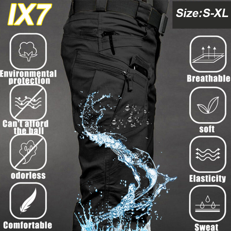 IX7 Men's Tactical Pants multi-pocket waterproof Scratch-resistant Multi-Pocket Cargo Pants S-XL ...