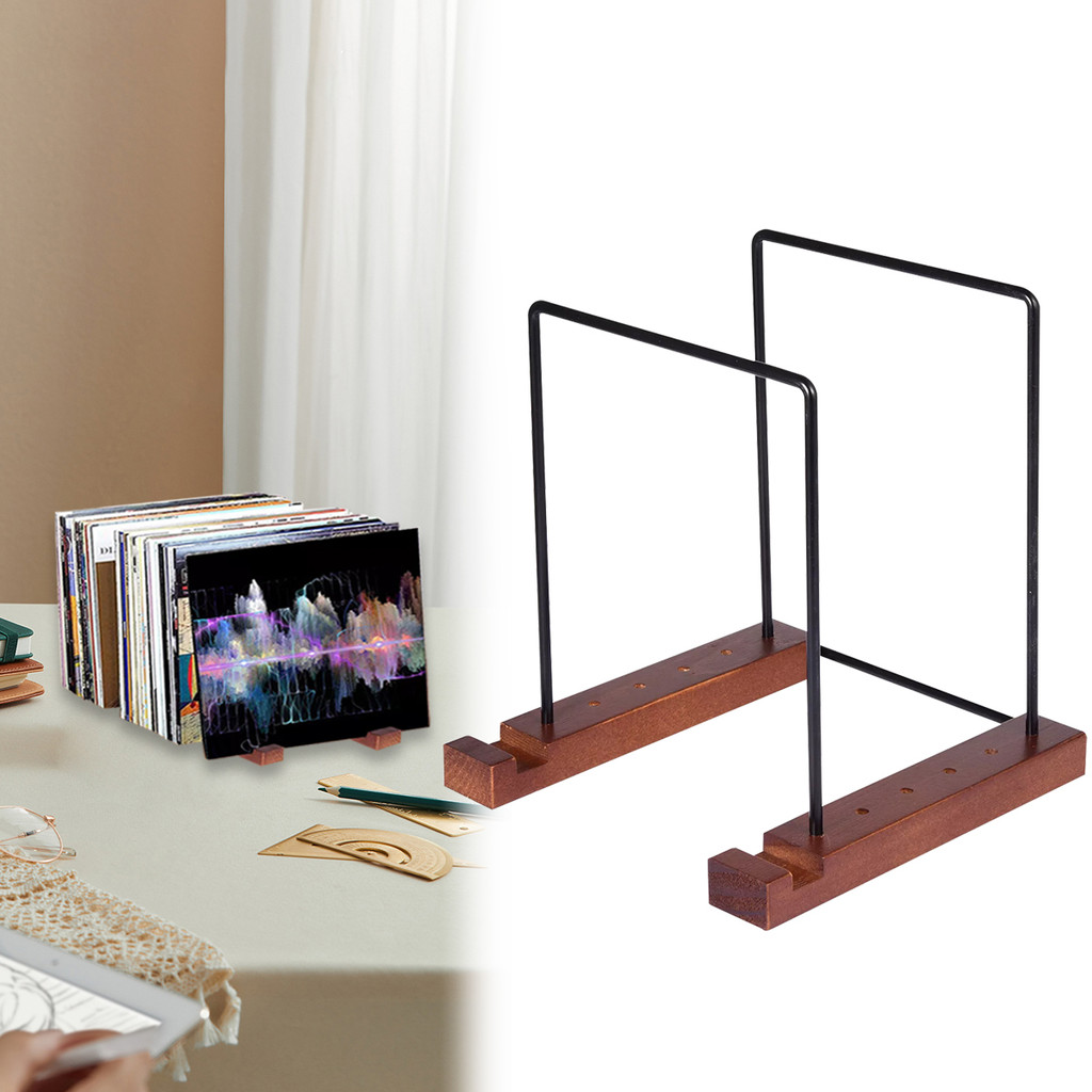 【Zaylily】1Pcs Record Holder Stand Tabletop Wooden Record Stand Vinyl ...
