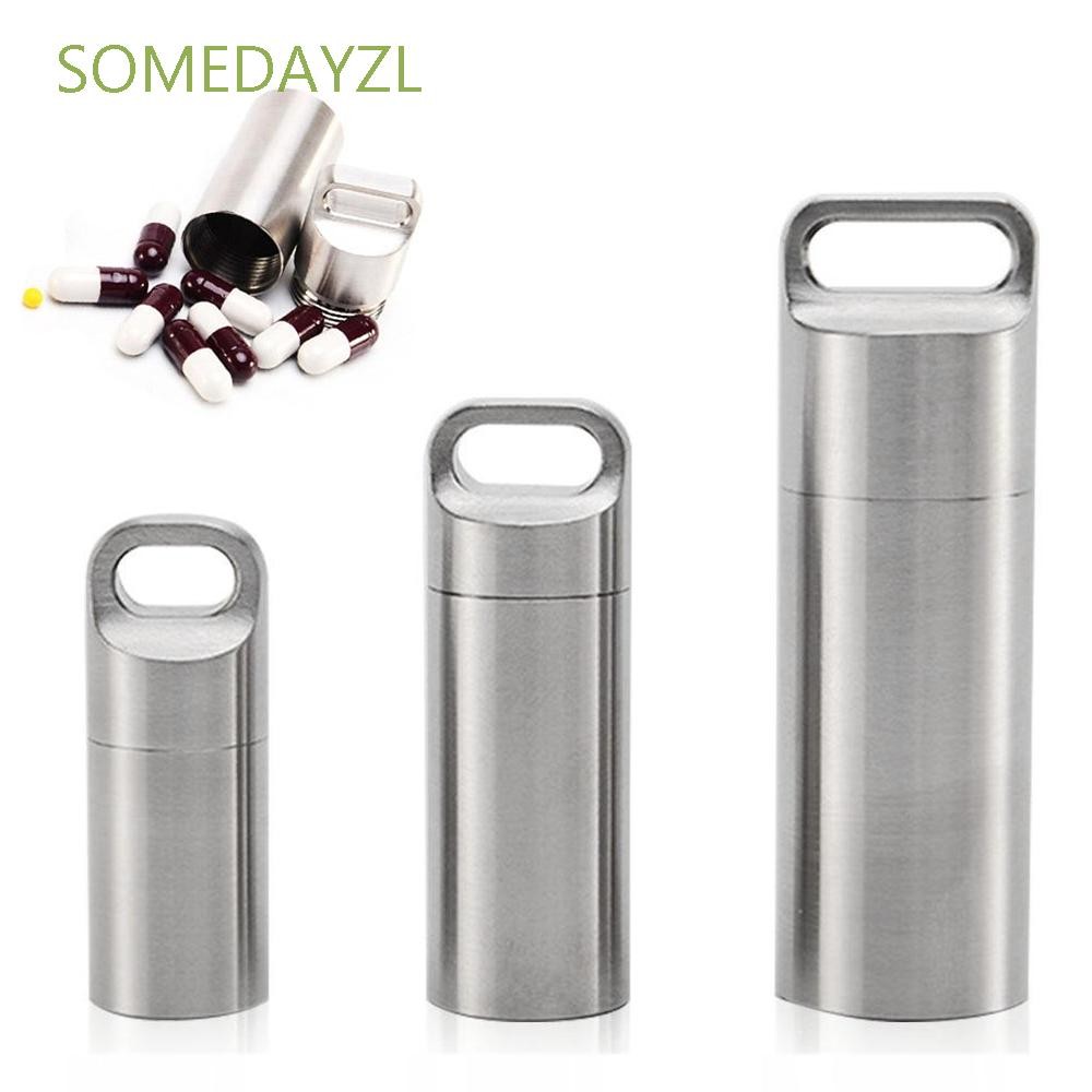 GG+SOMEDAYZL Outdoor Medicine Bottle Mini Pill Box Keychain Pill Case ...