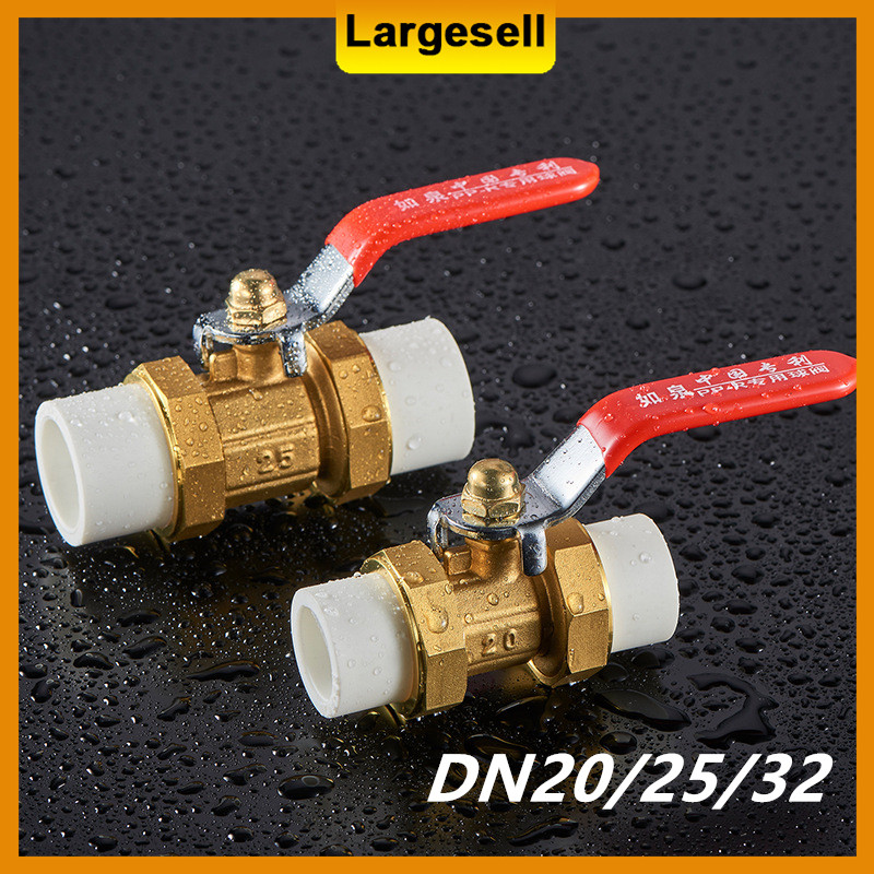 3/4" 1" 1.2" PPR Fittings Ball Valve Double Union PPR Pipe Brass Ball Valve Connector DN20/25/32 ...