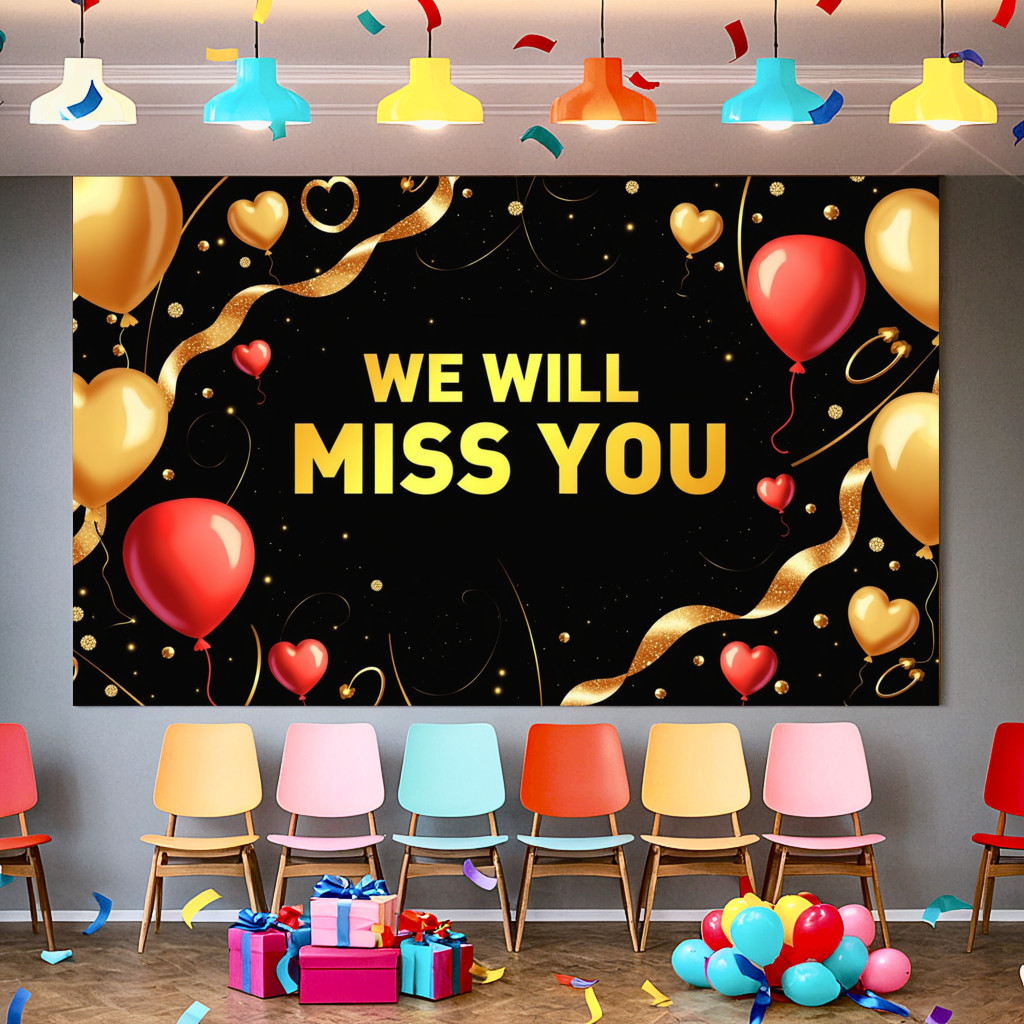 We Will Miss You Party Decorations, Extra Large Going Away Backdrop Miss You Photography ...