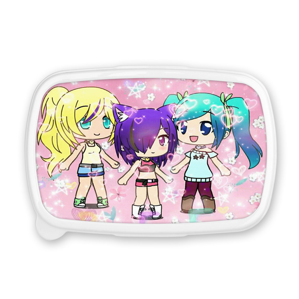 Gacha Life Lunch Box 2-Compartments Anime Hot Games Plastic Bento Box ...