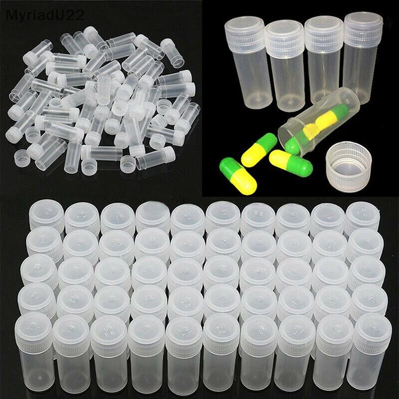 MYR 5ml Plastic Sample Bottle Test Tube Mini Small Bottles Vials ...