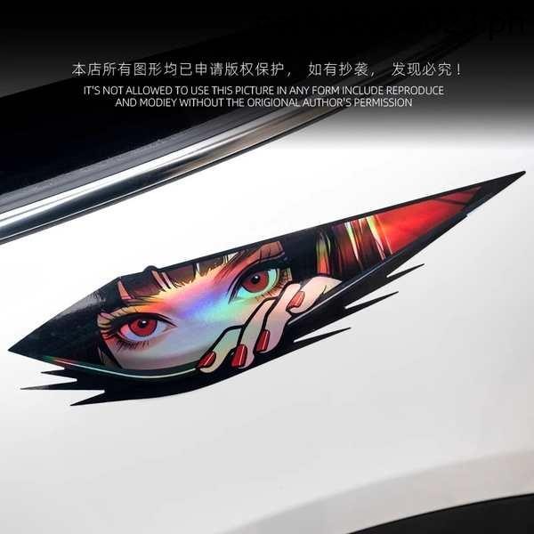 Two-dimensional Anime Car Sticker Eyes Laser JDM Girl Electric Car ...
