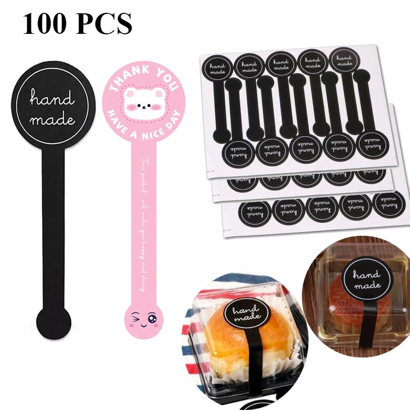 100Pcs Sealing label sticker Gift Decor Sticker Hand Made Self-Adhesive ...
