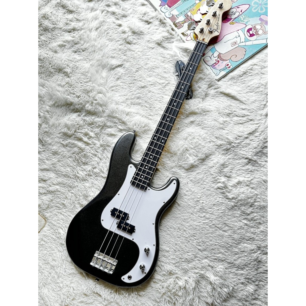 Fender Precision P Bass 4 String Black Body White Pickguard Electric ...