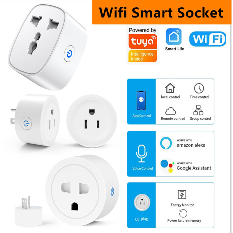 Tuya WiFi Smart Plug 10A 16A 20A Socket with Power Monitor Timer Smart ...